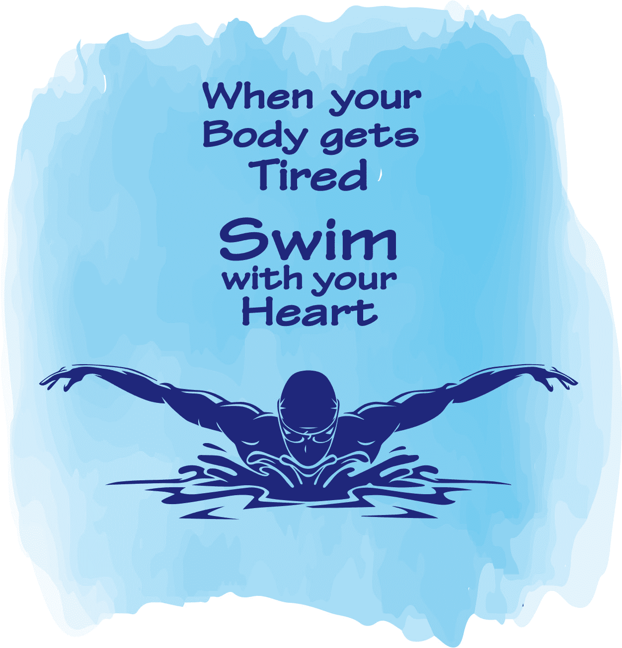 Swim With Your Heart Swimming Sports Athlete Inspiring Sayings Quotes ...