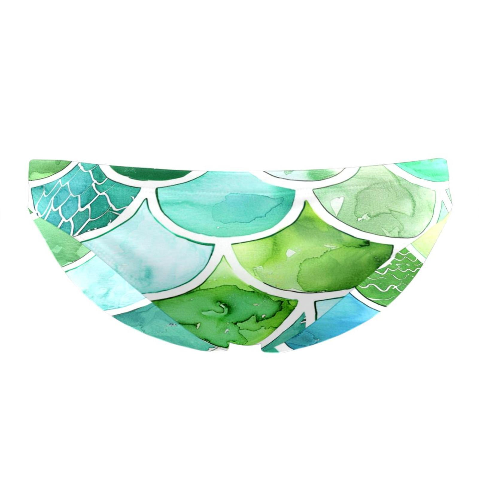 Swim Jammers For Men Mens Swim Briefs Mermaid Cartoon Green Yellow Scales