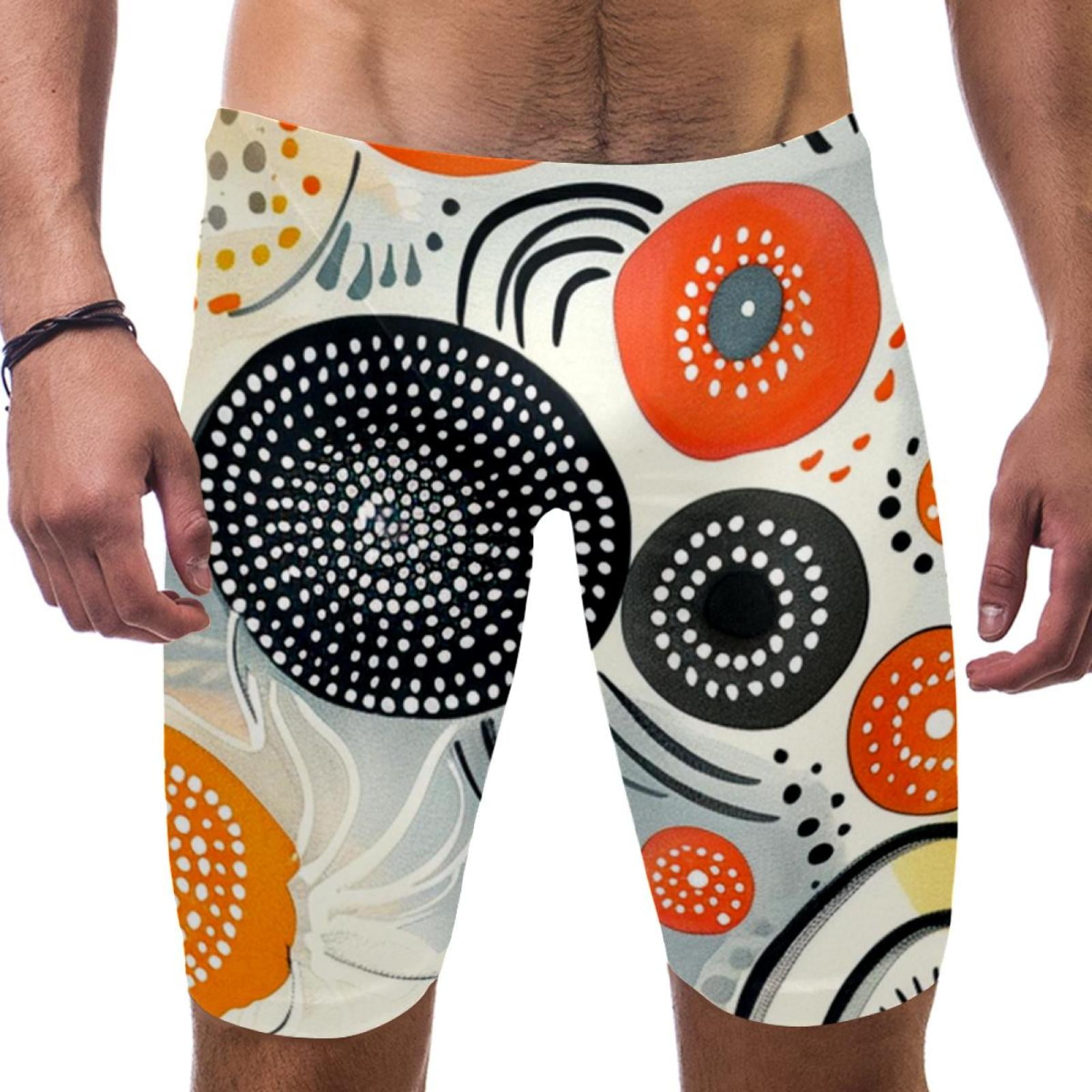 Swim Jammers For Men Mens Swim Briefs Modern Abstract Art Circle
