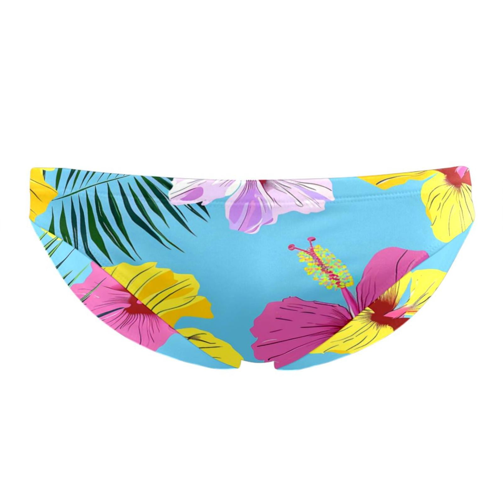 Swim Jammers For Men Mens Swim Briefs Modern Tropical Plant Flower
