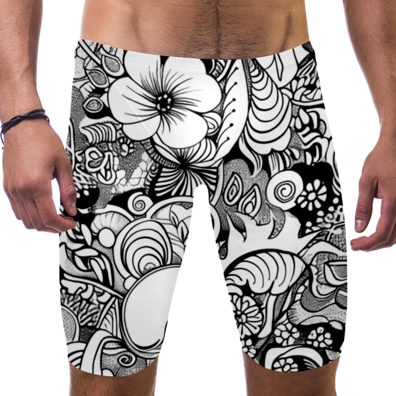 Swim Jammers For Men Mens Bikini Swimwear Modern Abstract Art Flowers