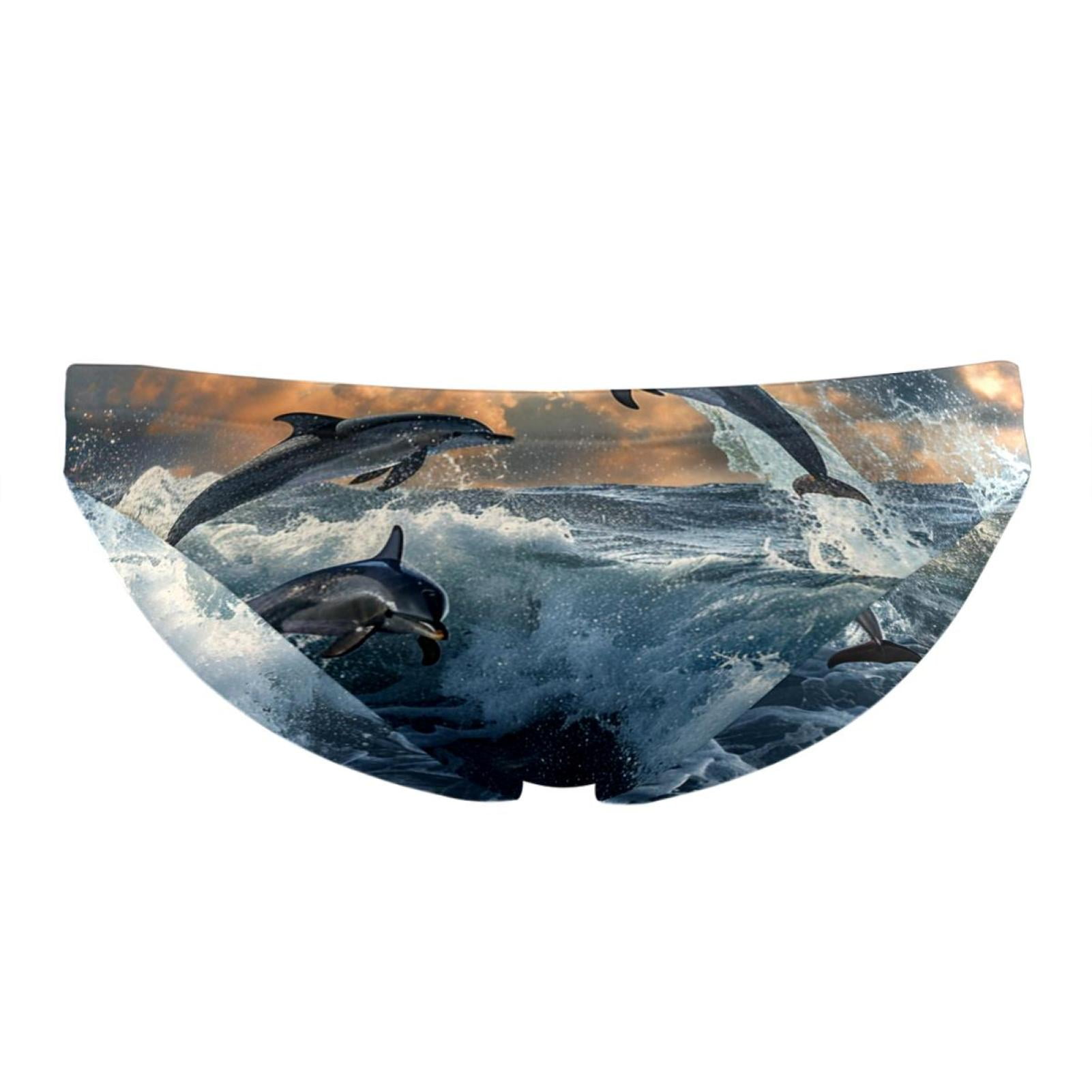 Swim Jammers for Men, Mens Bikini Swimwear, Ocean Sea Animals Dolphins ...