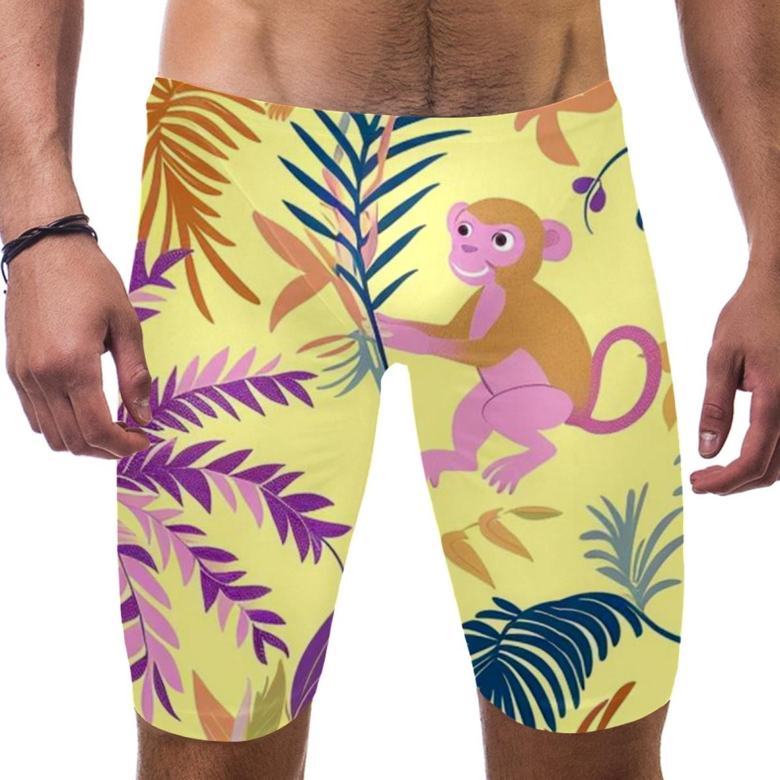 Swim Jammers for Men, Mens Jammers for Swimming, Cartoon Monkey ...
