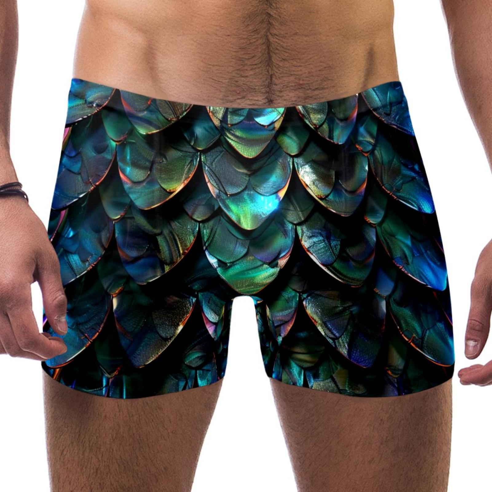 Swim Jammers for Men, Mens Swim Jammers, Blue Dragon Scales Pattern ...