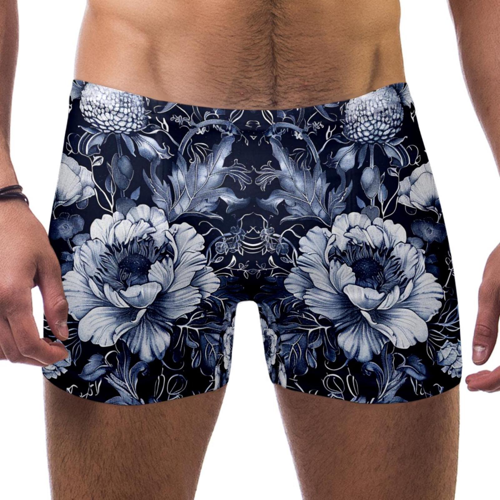 Swim Jammers for Men, Mens Swim Jammers, Mermaid Vintage Navy Blue ...