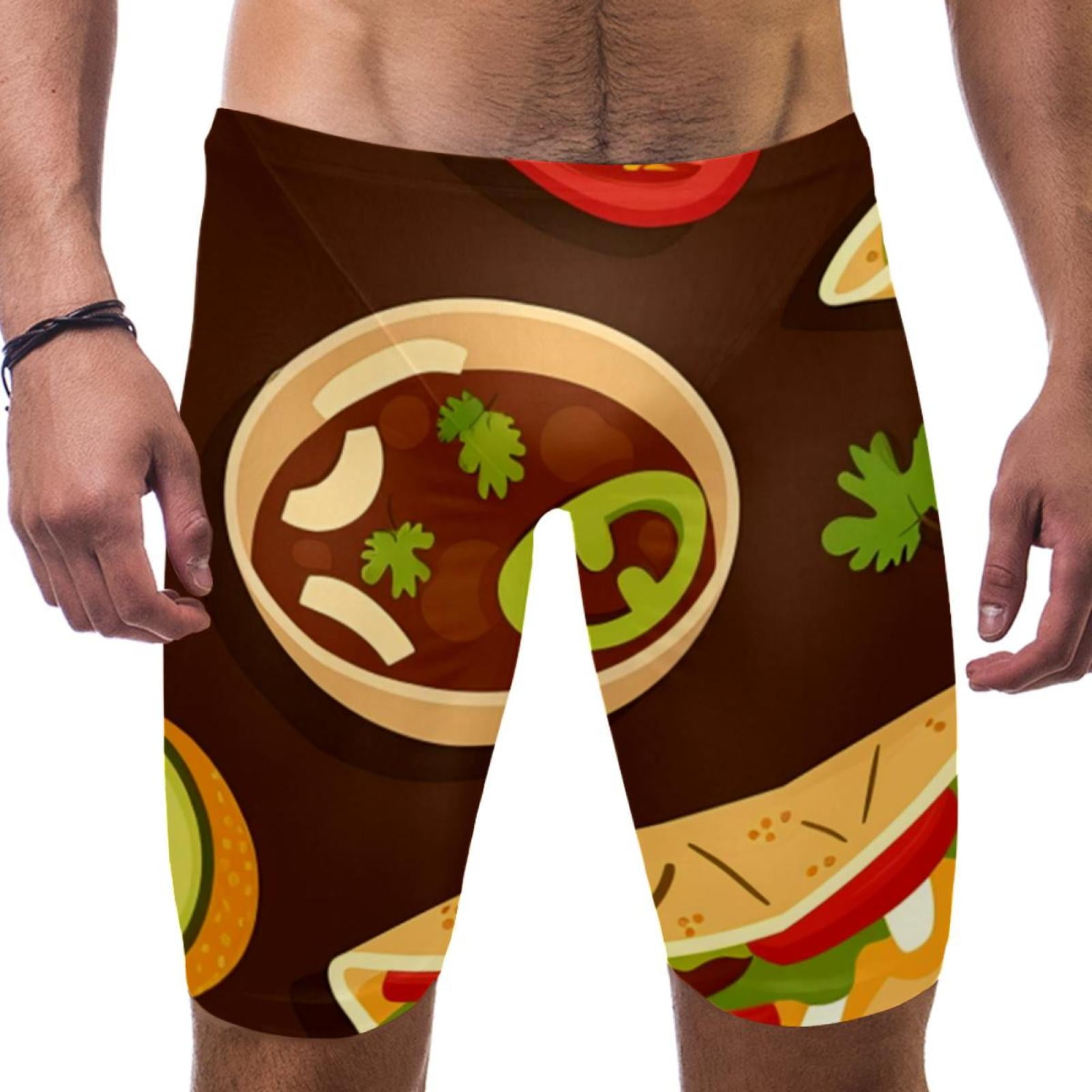 Swim Jammers for Men, Mens Swim Jammers, Mexican Food Taco Chicken Taco ...