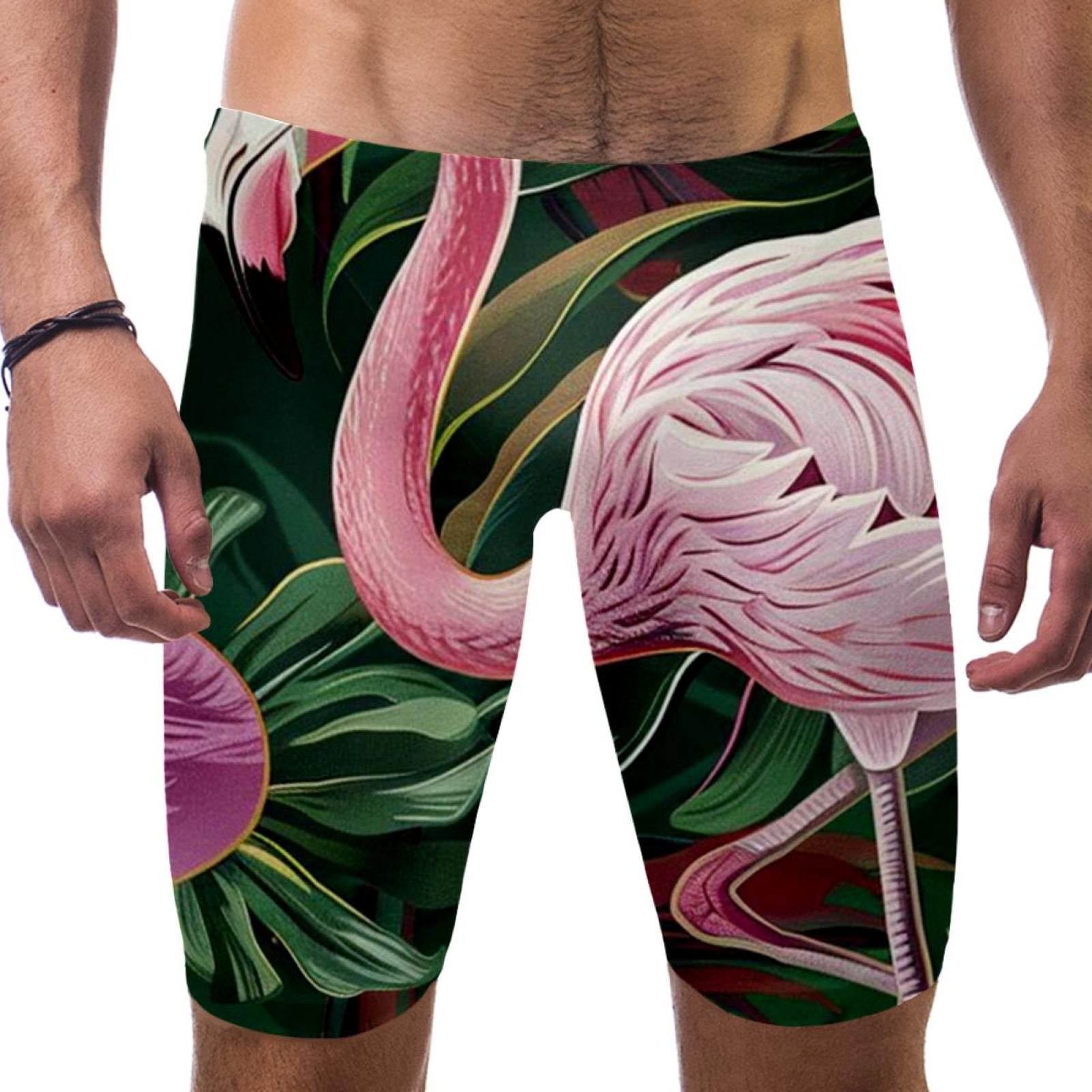 Swim Jammers for Men, Mens Swim Jammers, Pink Phalaenopsis Tropical ...