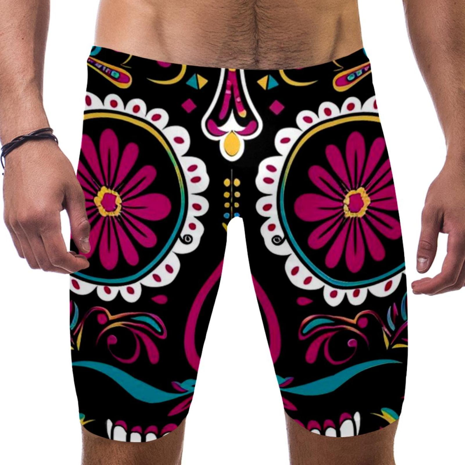 Swim Jammers for Men, Mens Swim Jammers, Vintage Skull Flower - Walmart.com