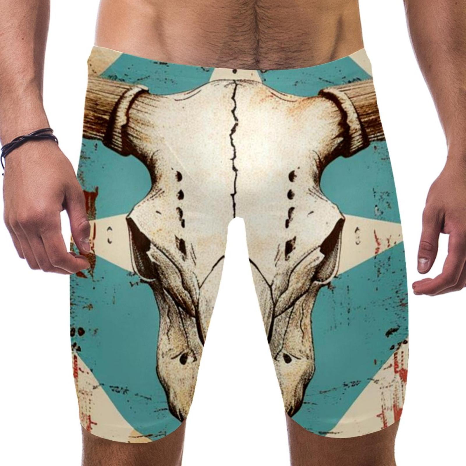 Swim Jammers For Men Swim Briefs For Men Bull Skull Ethnic Tribal