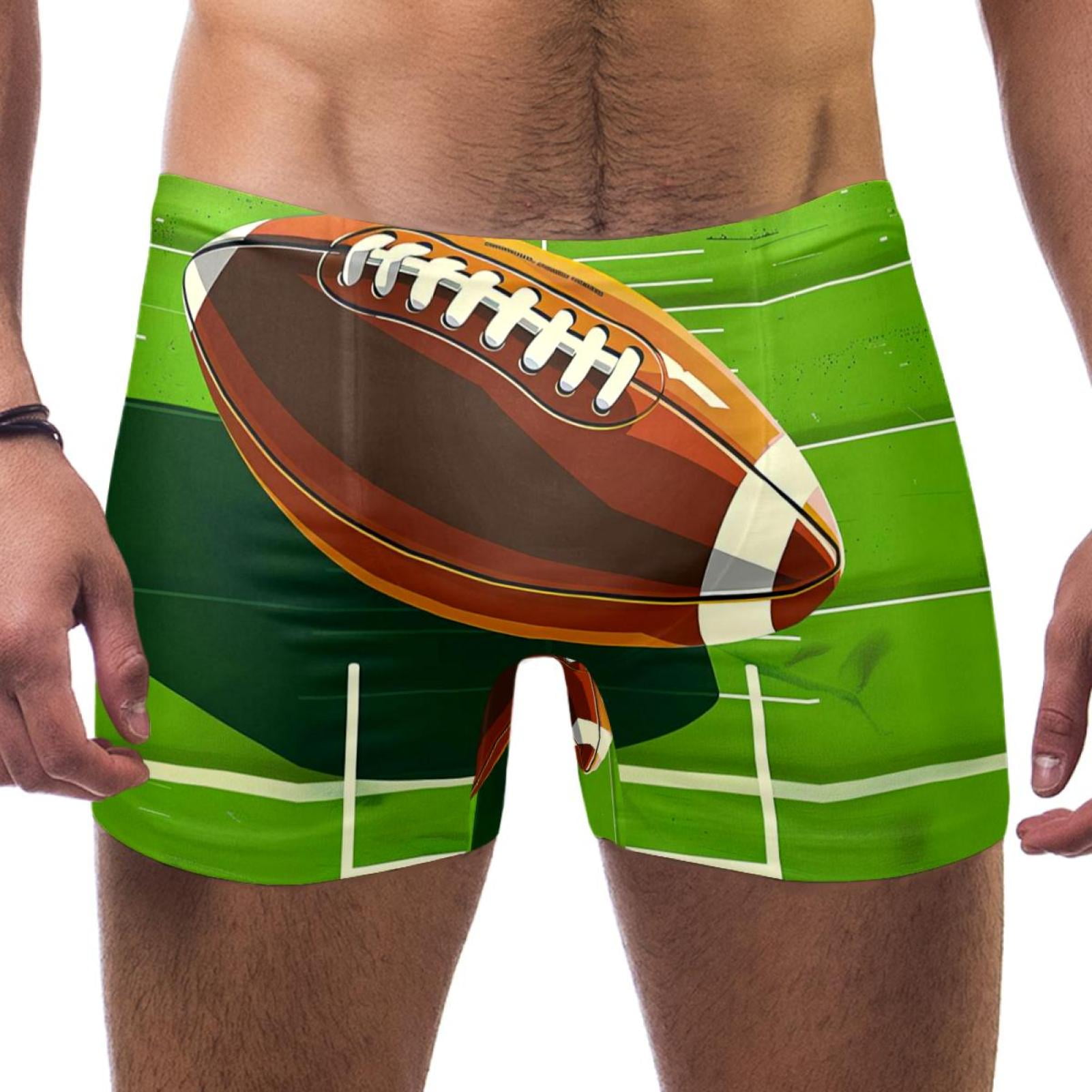 Swim Jammers For Men Swim Briefs For Men Football Field Cartoon Pattern