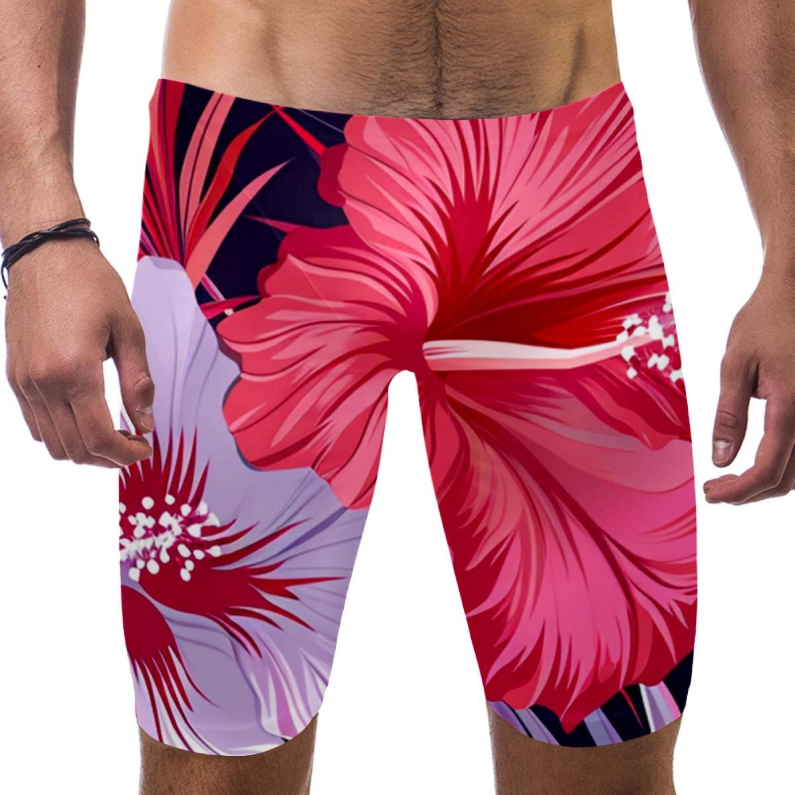 Swim Jammers For Men Swim Briefs For Men Modern Tropical Plants Flowers Leaves