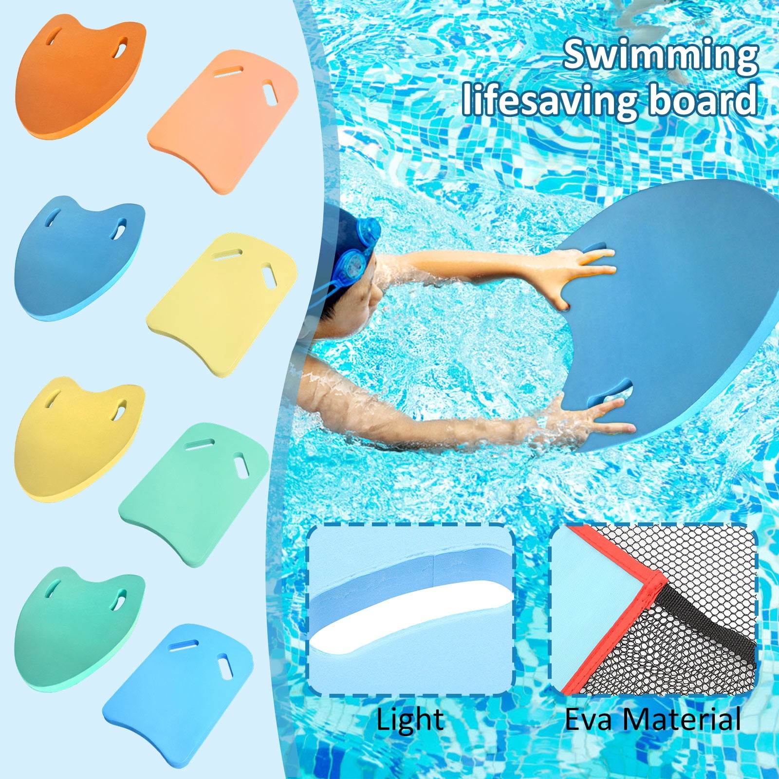 Swim Kickboard for Adults, 3-Piece Beginner Swim Float Set, U-Shaped ...