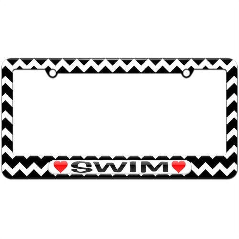 Swim Love with Hearts License Plate Tag Frame, Multiple Colors ...