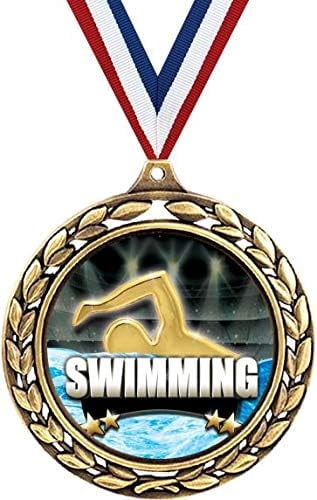 Swim Medals - 2 1/2" Laurel Wreath Swimming Medal - Great Swimmer ...