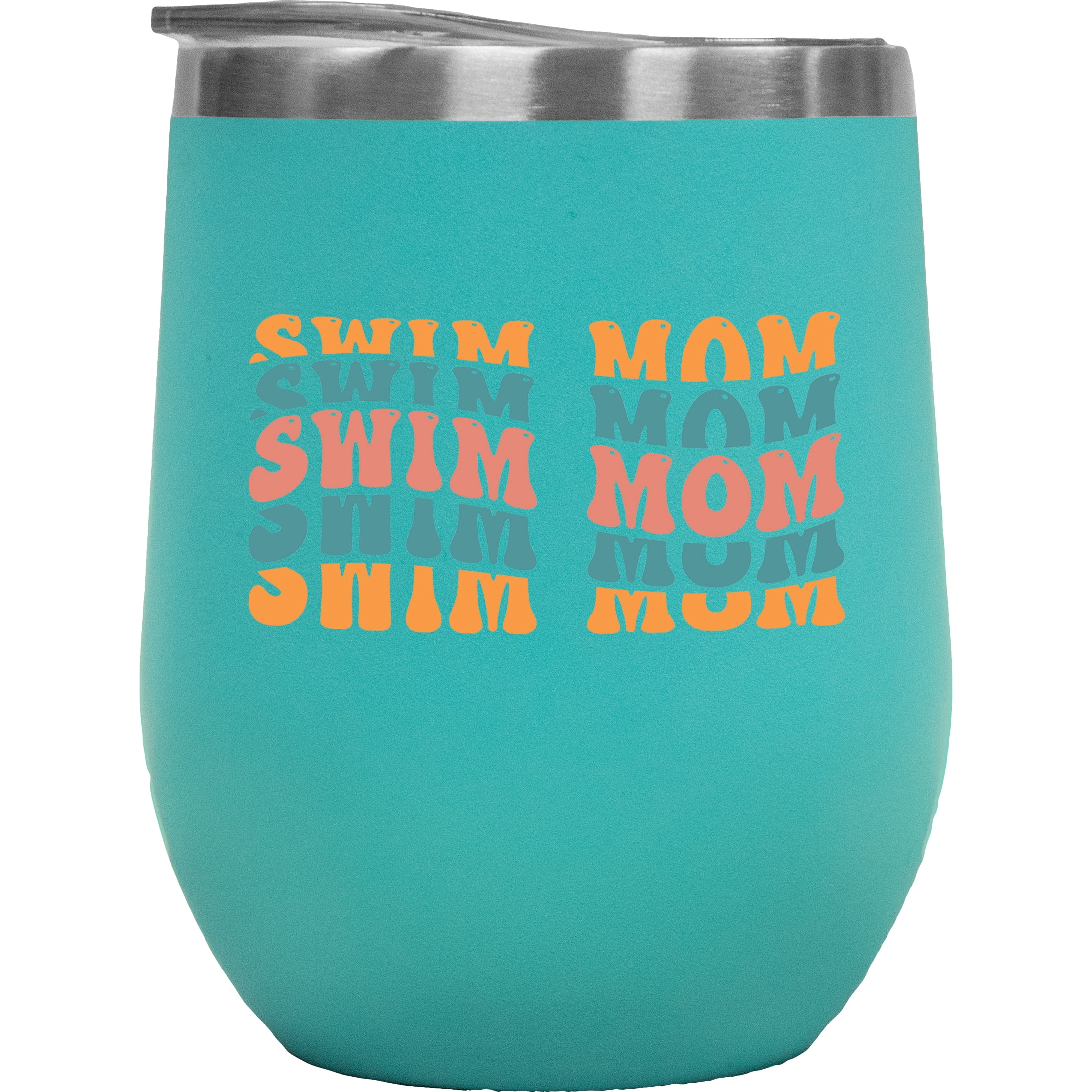 Swim Mom, Mothers of Swimmers Themed, Groovy Retro Wavy Text Merch Gift ...
