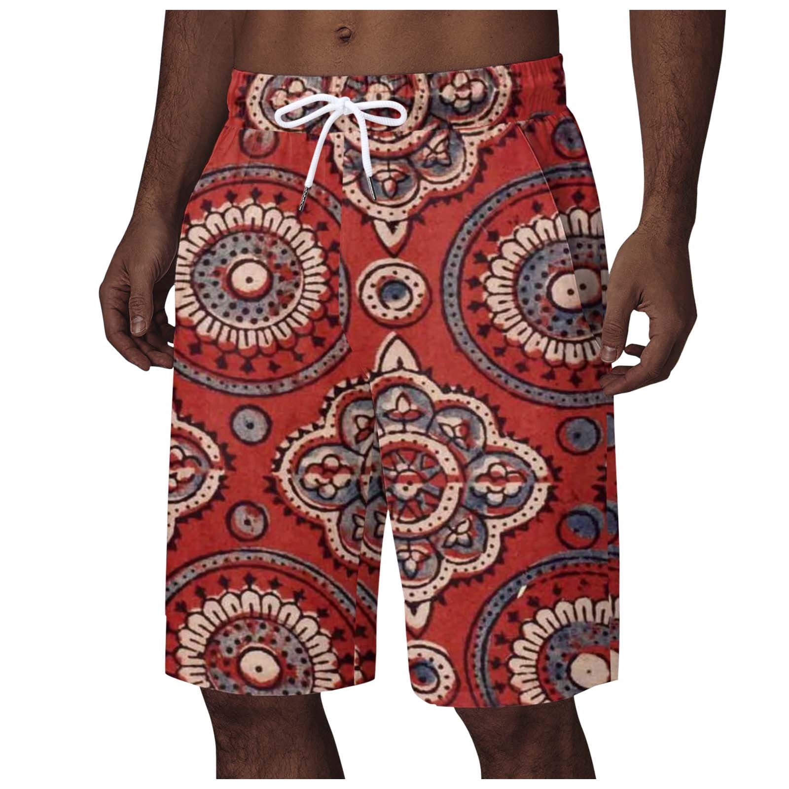 Swim Shorts Men African Dashiki Traditional Style Hawaii Ankara Floral ...