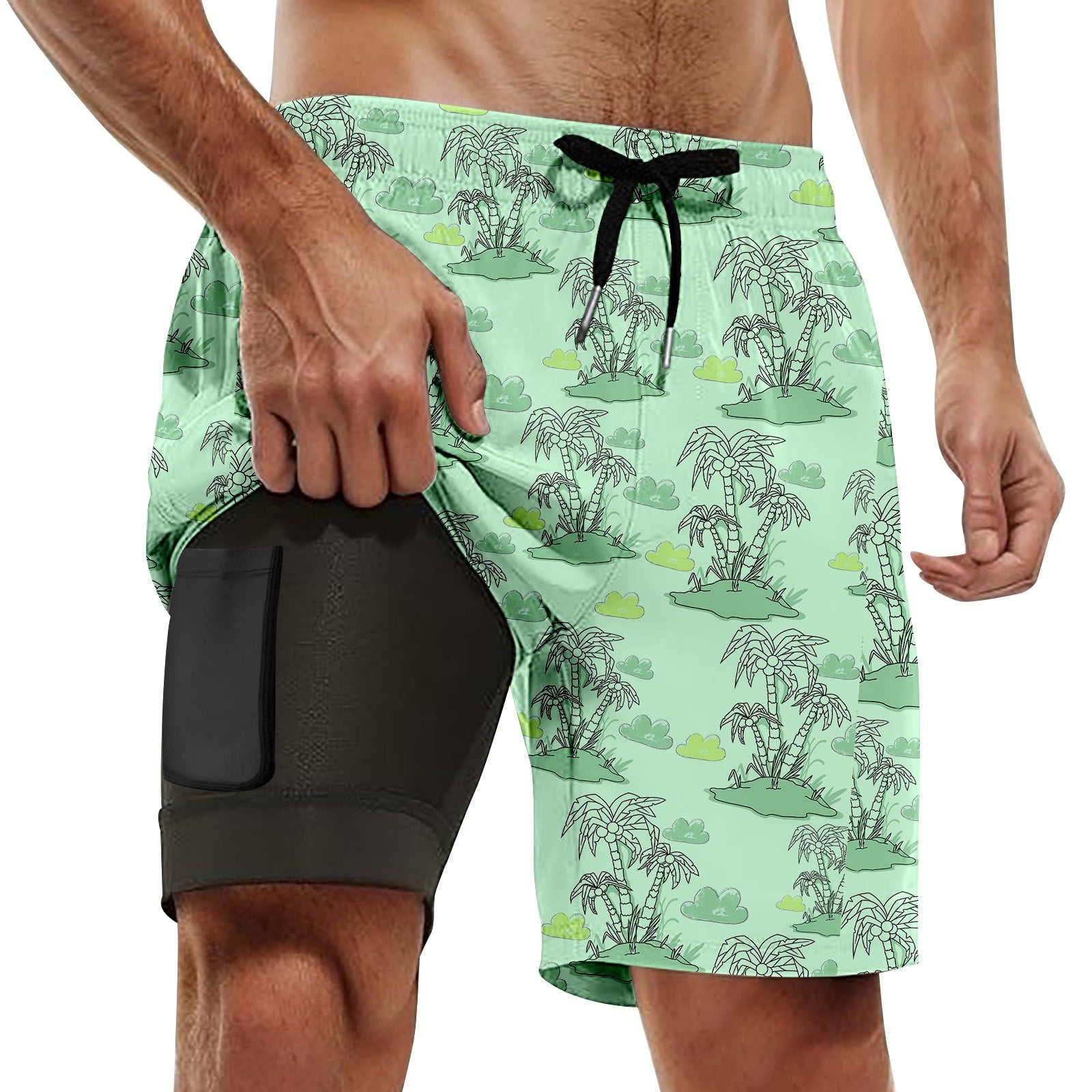 Swim Shorts Mens Swim Trunks With Compression Lined Short Bathing Suits ...