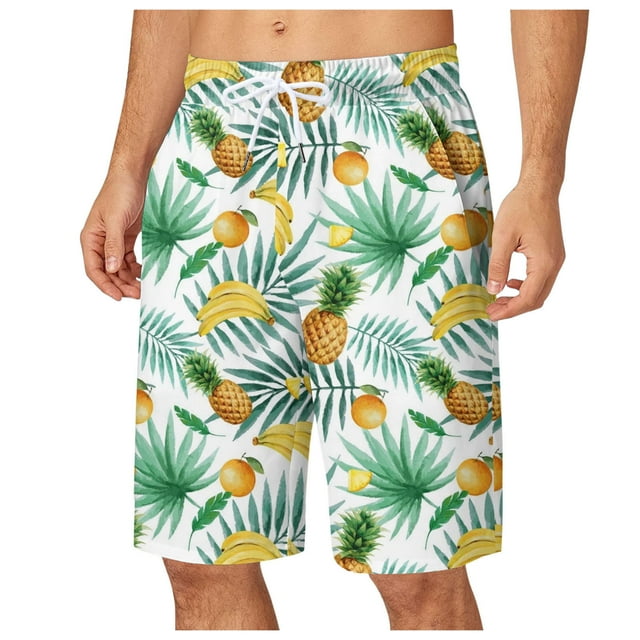 Swim Shorts For Men Casual Style Floral Printing Summer Hawaii Holiday