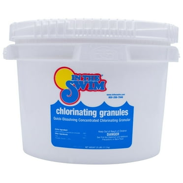 Rx Clear Granular Pool Chlorine, 99% Sodium Dichlor, 50 lb Bucket, Fast ...