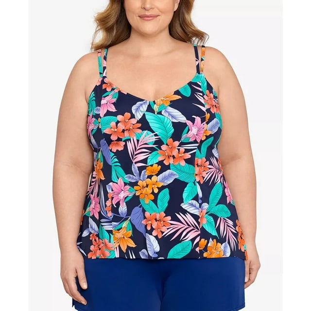Swim Solutions Double-Strap Princess Tankini Top - Walmart.com