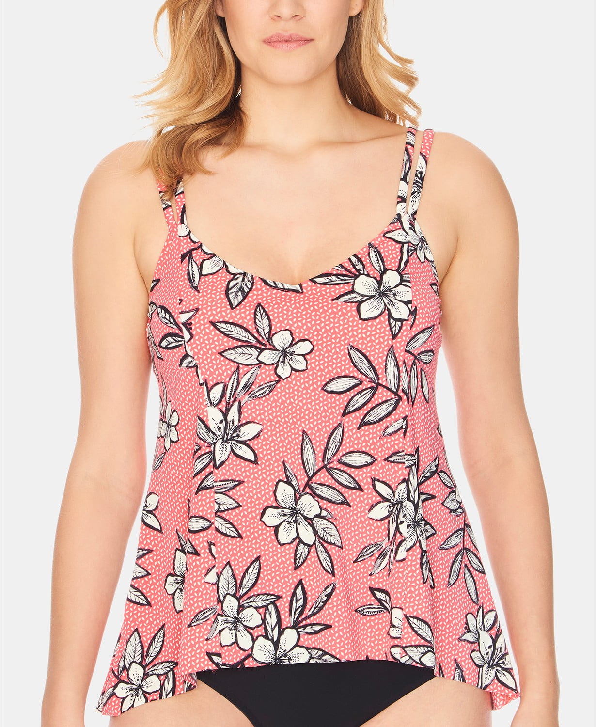 Swim Solutions Womens Printed Catalina High Low Tankini Top;8 - Walmart.com