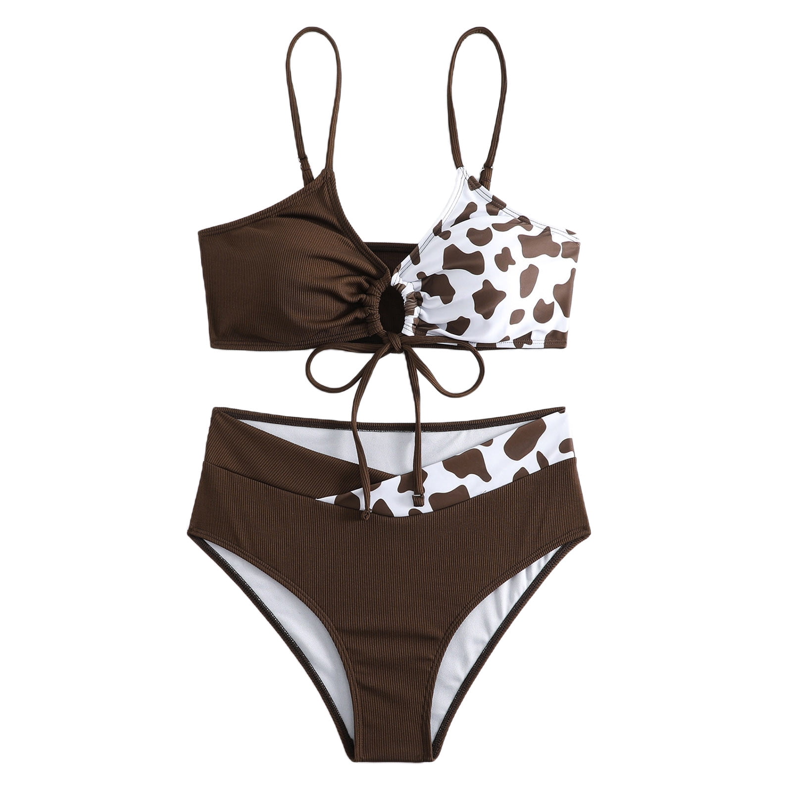 Swim Suits For Women 2024 Modest New Bikini Leopard Pattern Lace Sexy Split Sexy Bikiniswimming