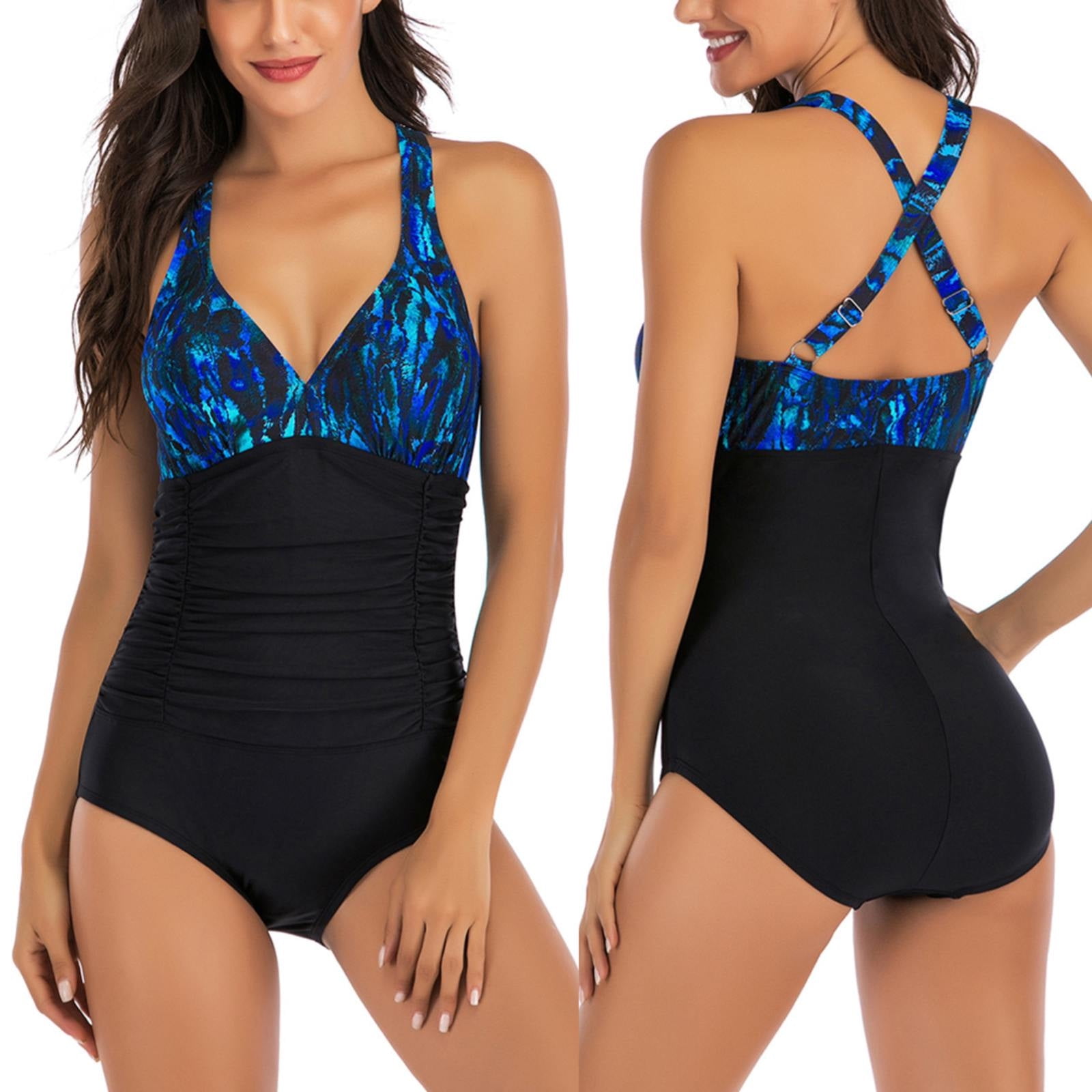 Swim Suits For Women 2024 1piece Swimwear For Women V Neck Swimsuit