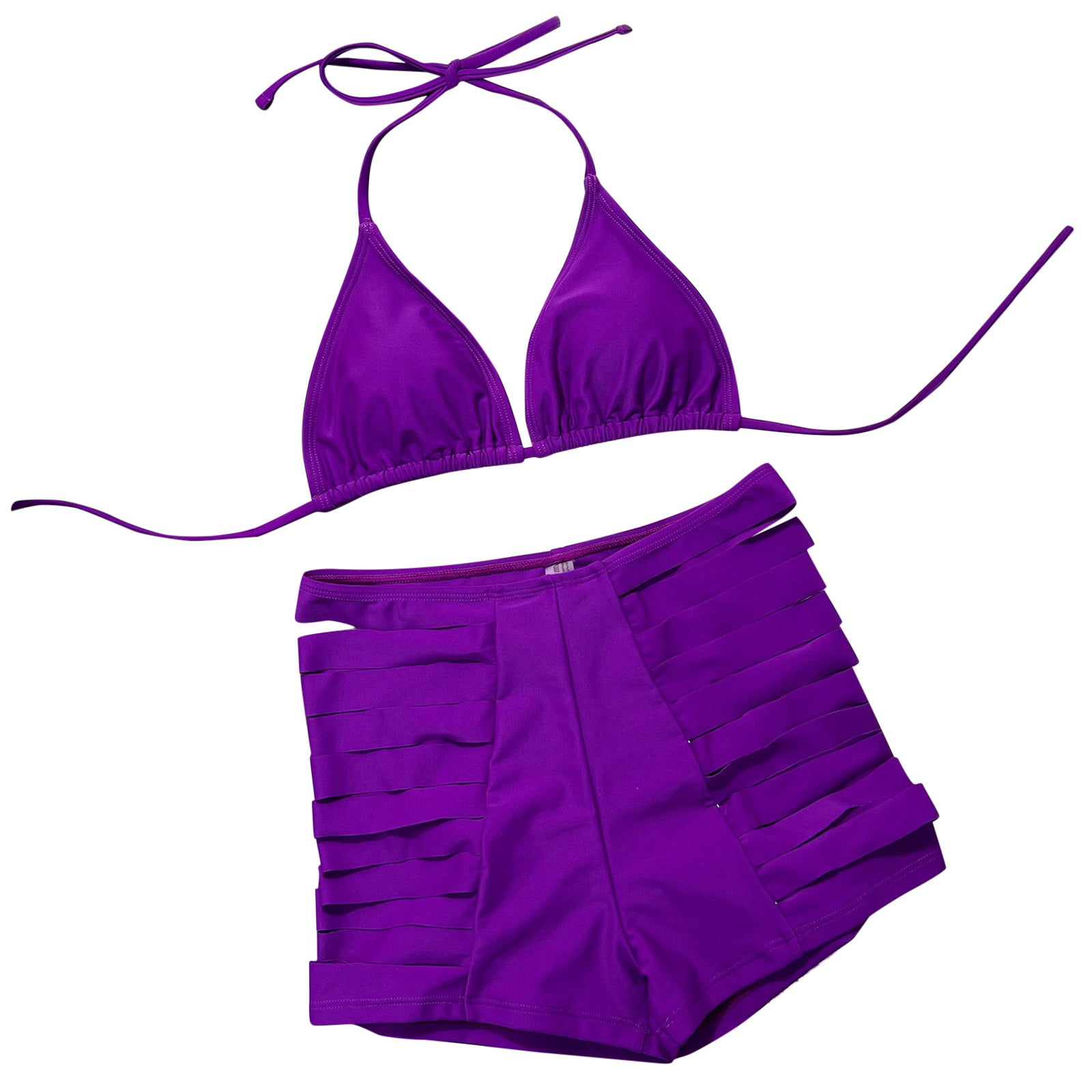 Swim Suits For Women 2024 Lace Up Cut Push Women High Up Solid Two Set