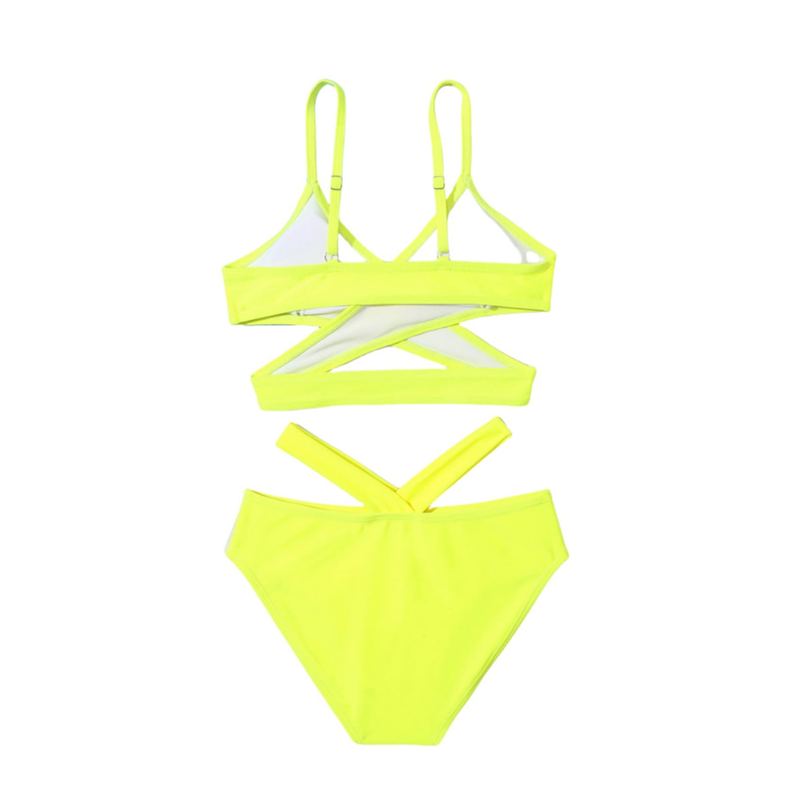 Swim Suits for Girls One Piece Girls Swimsuit Double Strap High Waist ...