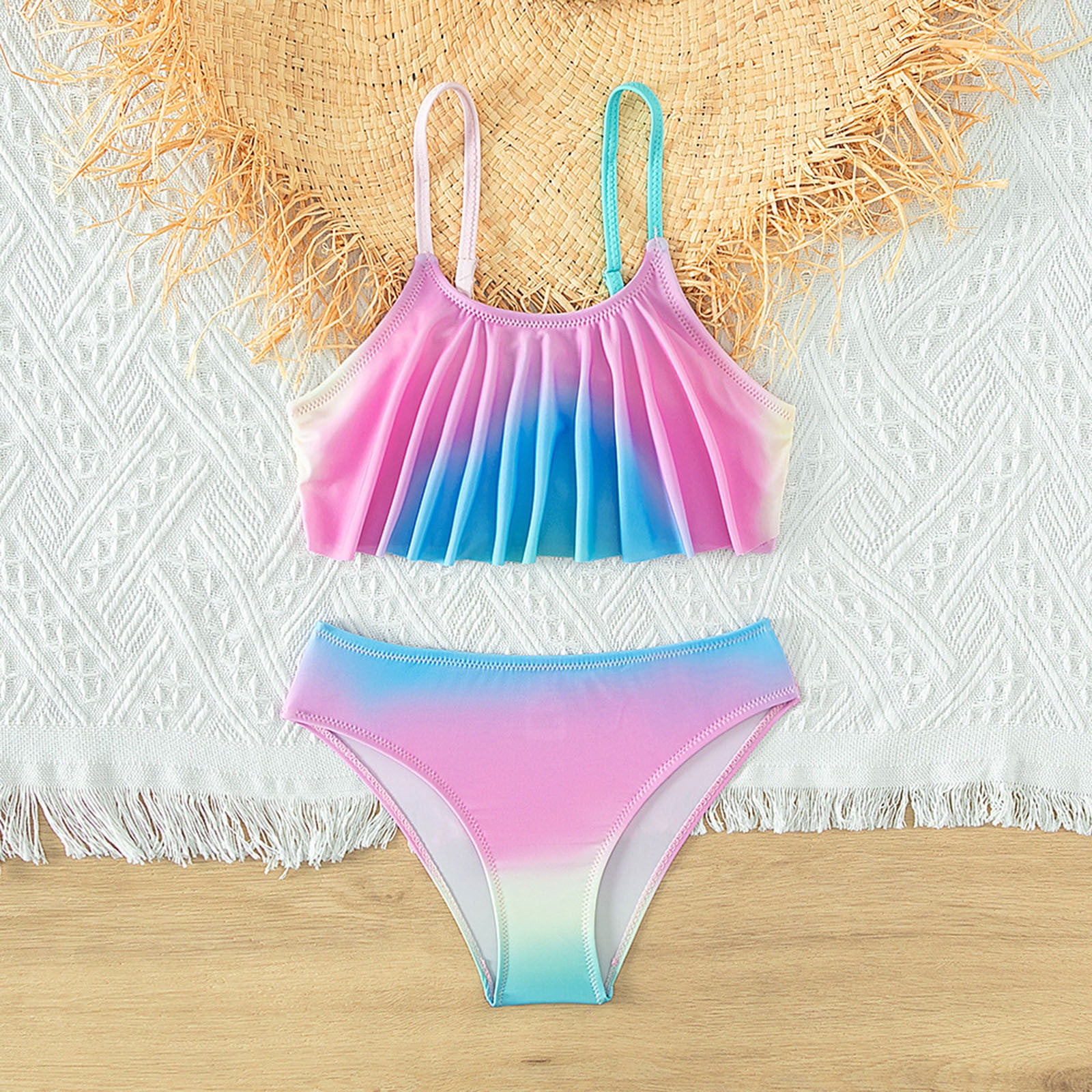 Swim Suits for Teens Two Pcs High Waist with Adjustable Strap Girls ...