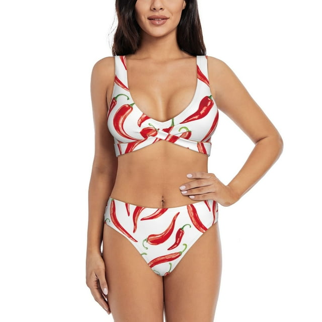 Swim Suits for Women 2024 Bikini - bell pepper chili Soft Stretchy High Waisted Bikini Sets for ...