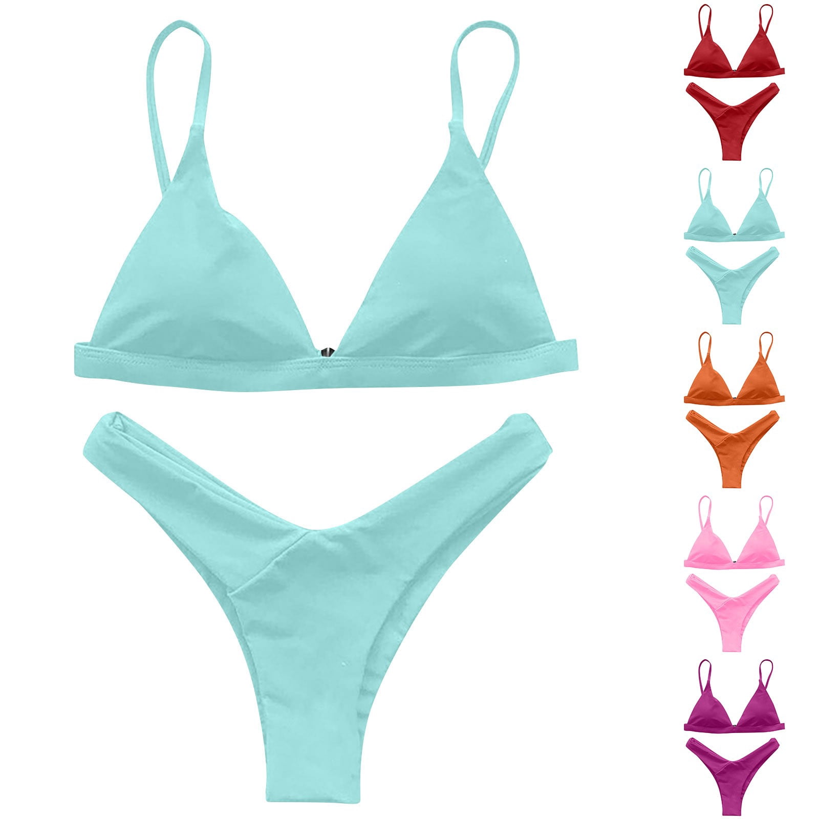 Swim Suits for Women 2025 Women Two Bikini Set Padded Push Up Swimwear ...