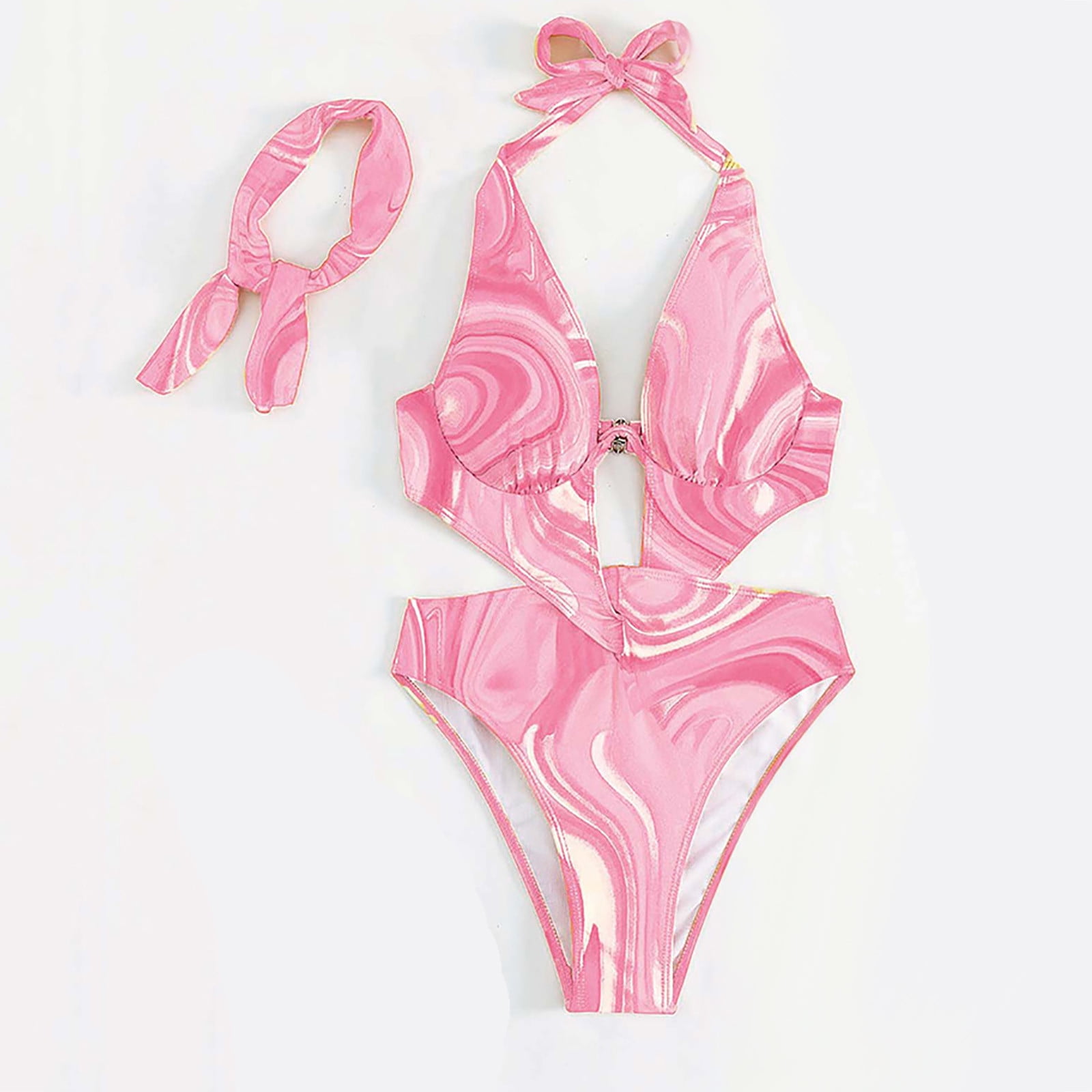 Swim Suits for Women 2025 Women's Sexy Backless Bikini Set Plus Size ...