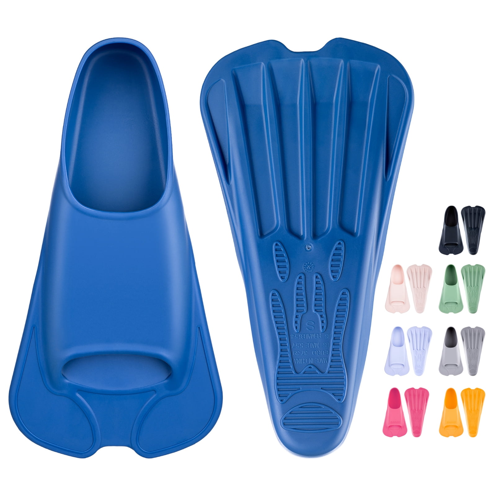 Swim Training Fins Soft Silicone Lap Swimming Short Floating Flippers ...