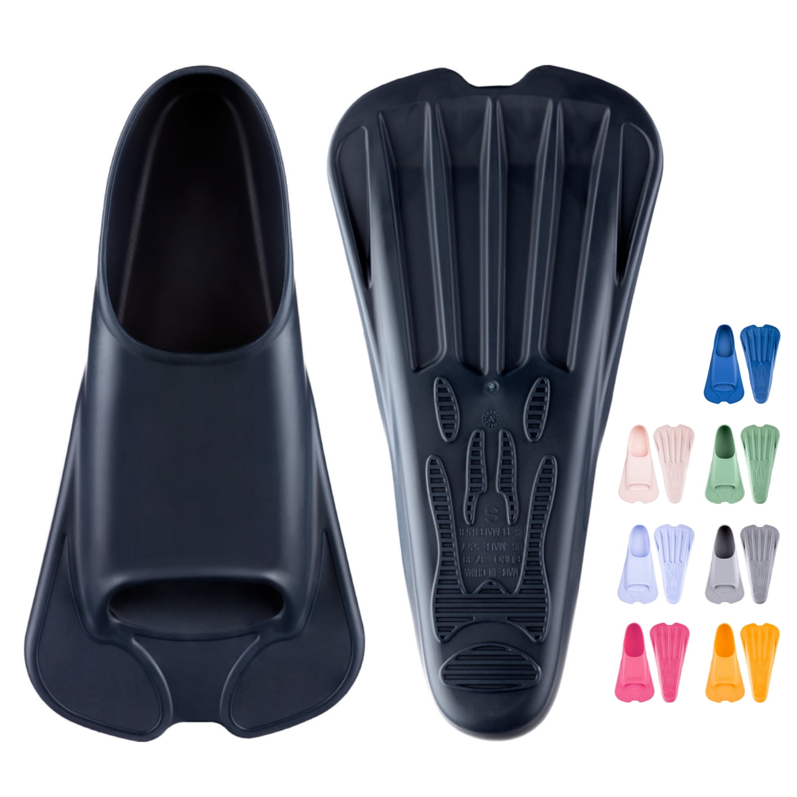 CAPAS Swim Training Fins, Comfortable Silicone Short Blade Flippers ...