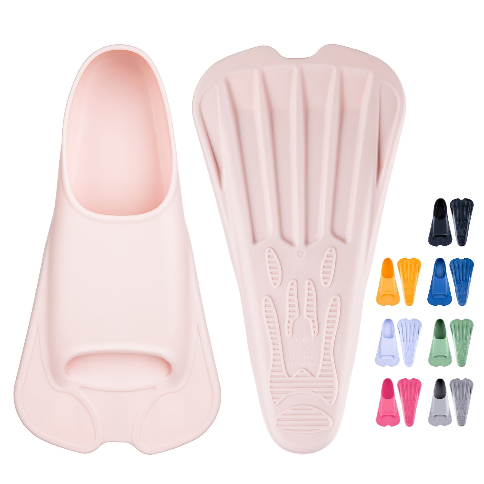 Swim Training Fins Soft Silicone Lap Swimming Short Floating Flippers ...