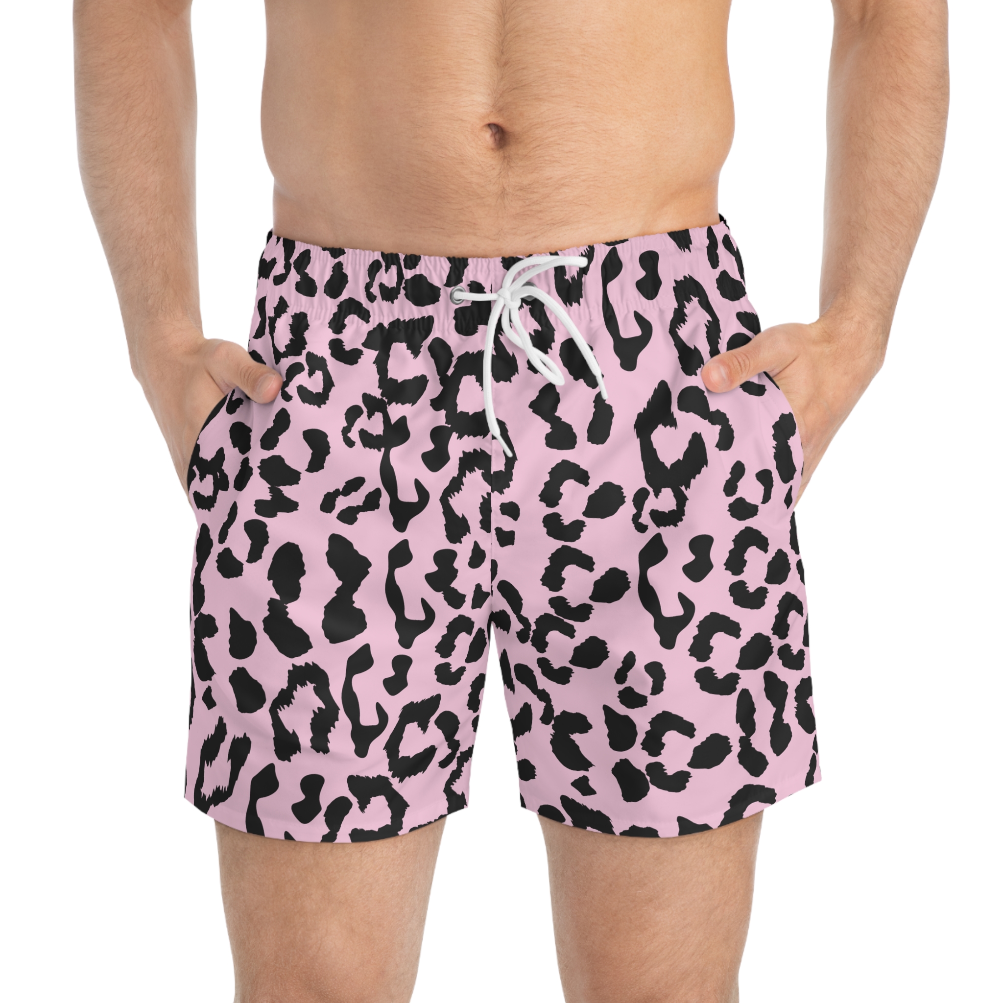 Swim Trunks - Leopard Camouflage - Baby Pink - Black - Walmart.com