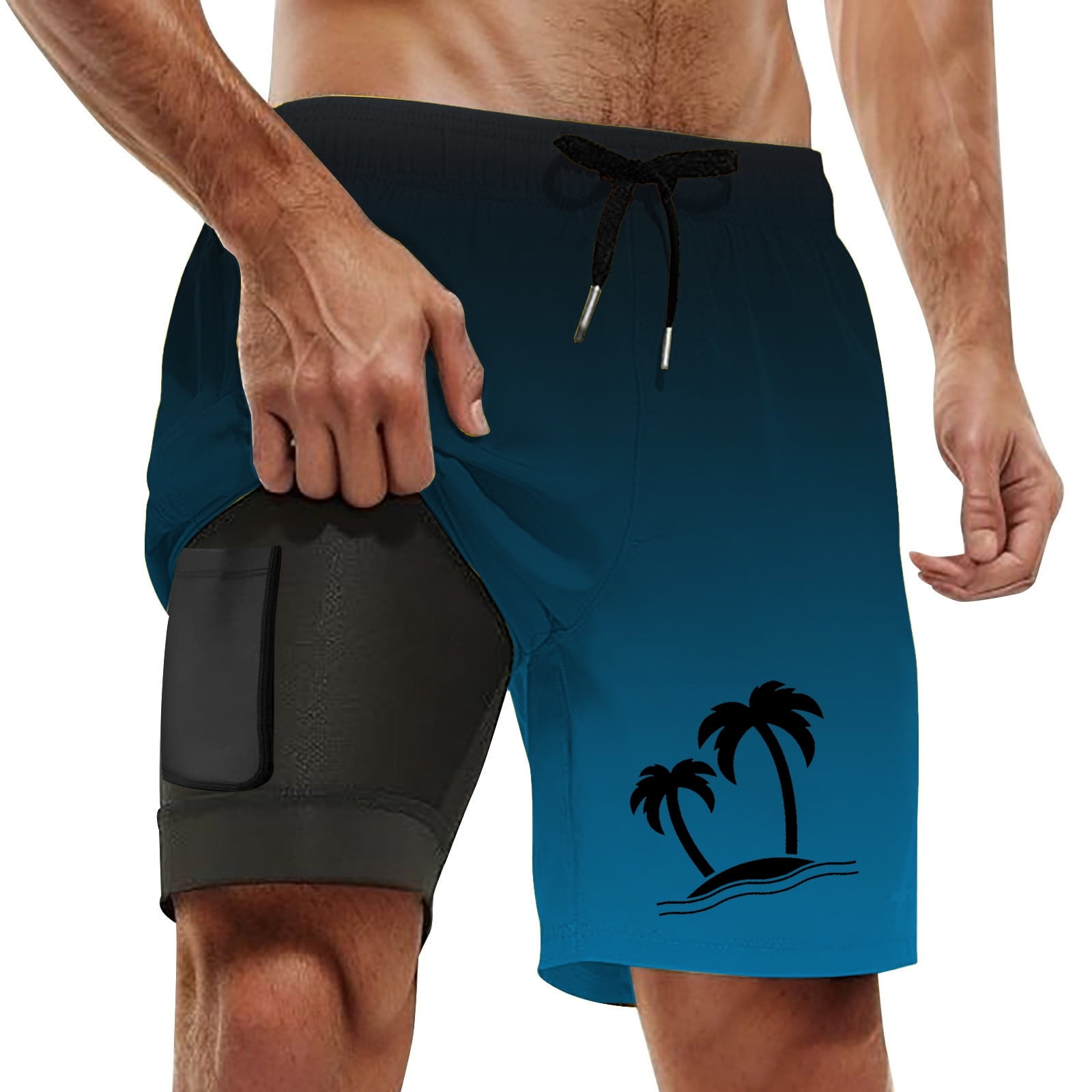 Swim Trunks Men 5 Inch Inseam Stretchy Quick Dry Baggy Elastic ...
