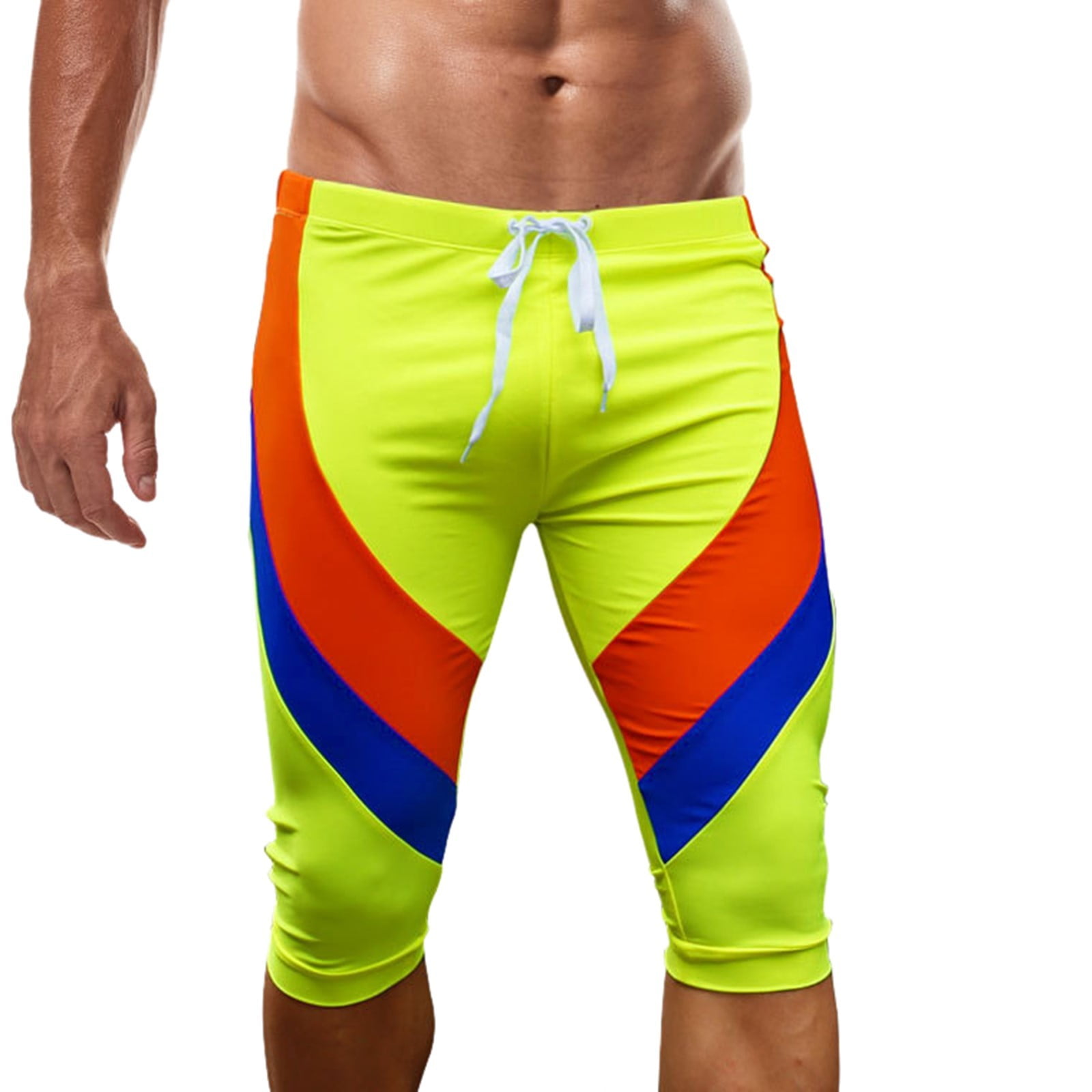 Swim Trunks Men Males Summer Cool Sports Color Block Beach Mid Length Fashion Sexy Swim Trunks