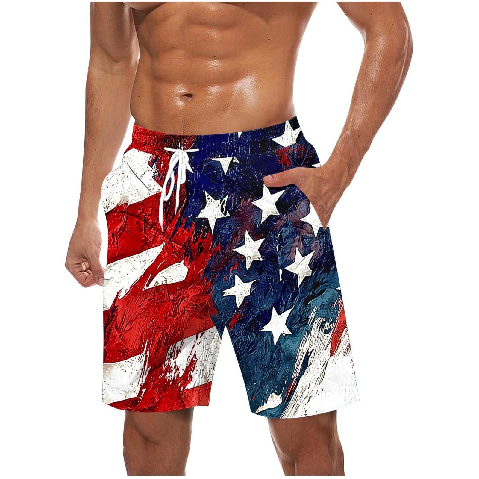 Swim Trunks for Men Usa 4Th Of July Patriotic Board Shorts American ...