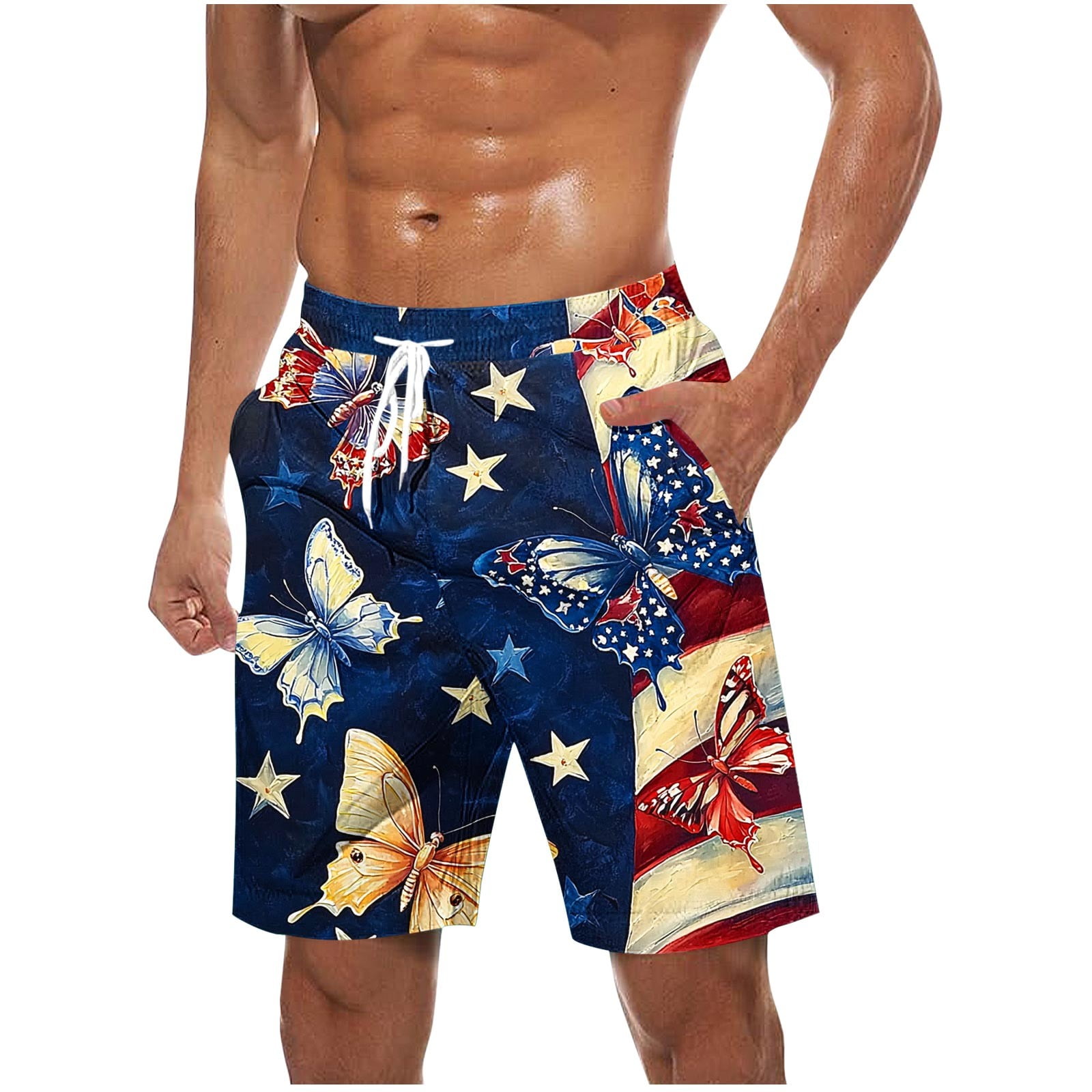 Swim Trunks for Men Usa 4Th Of July Patriotic Board Shorts American ...