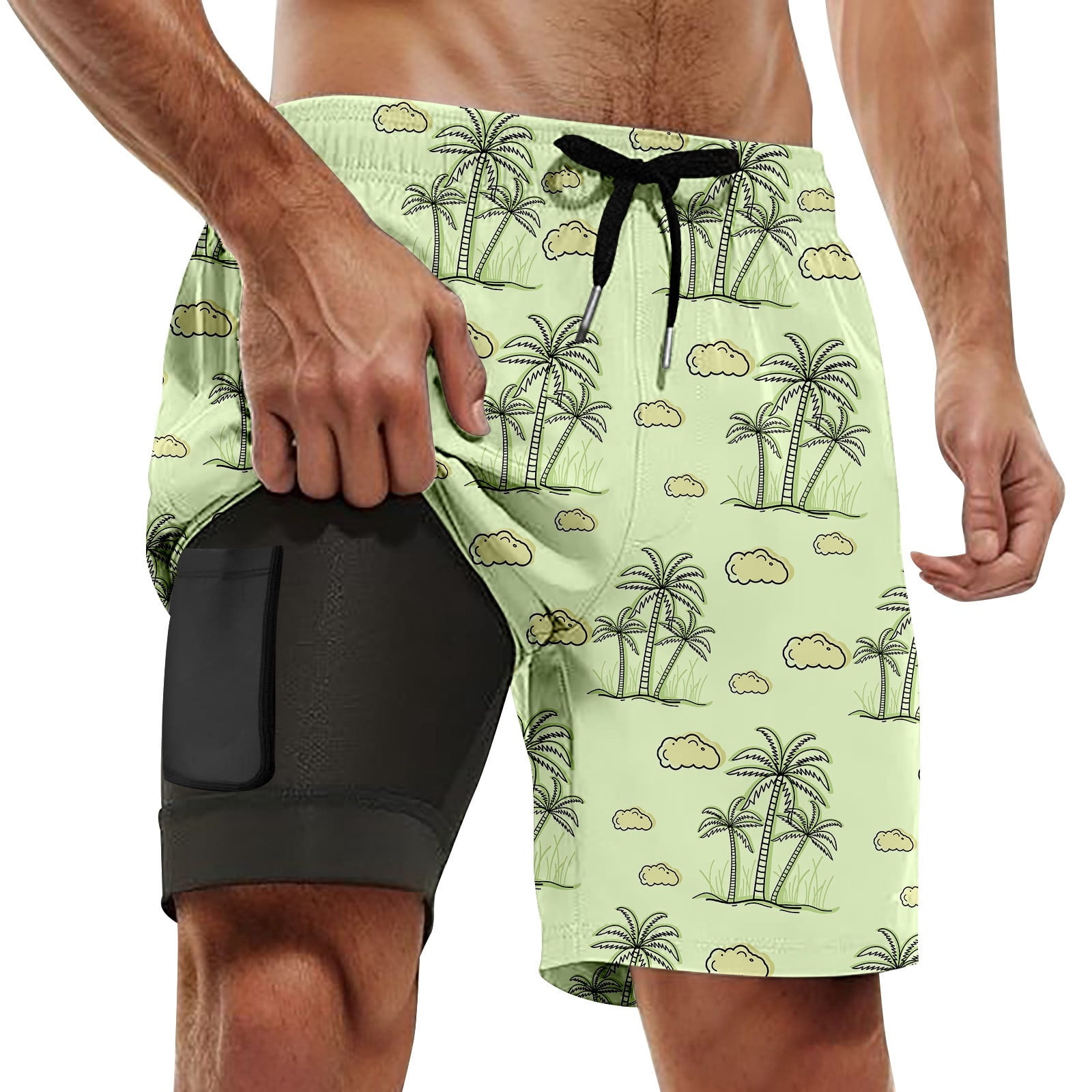 Swim Trunks Mens Swim Trunks With Compression Lined Short Bathing Suits ...
