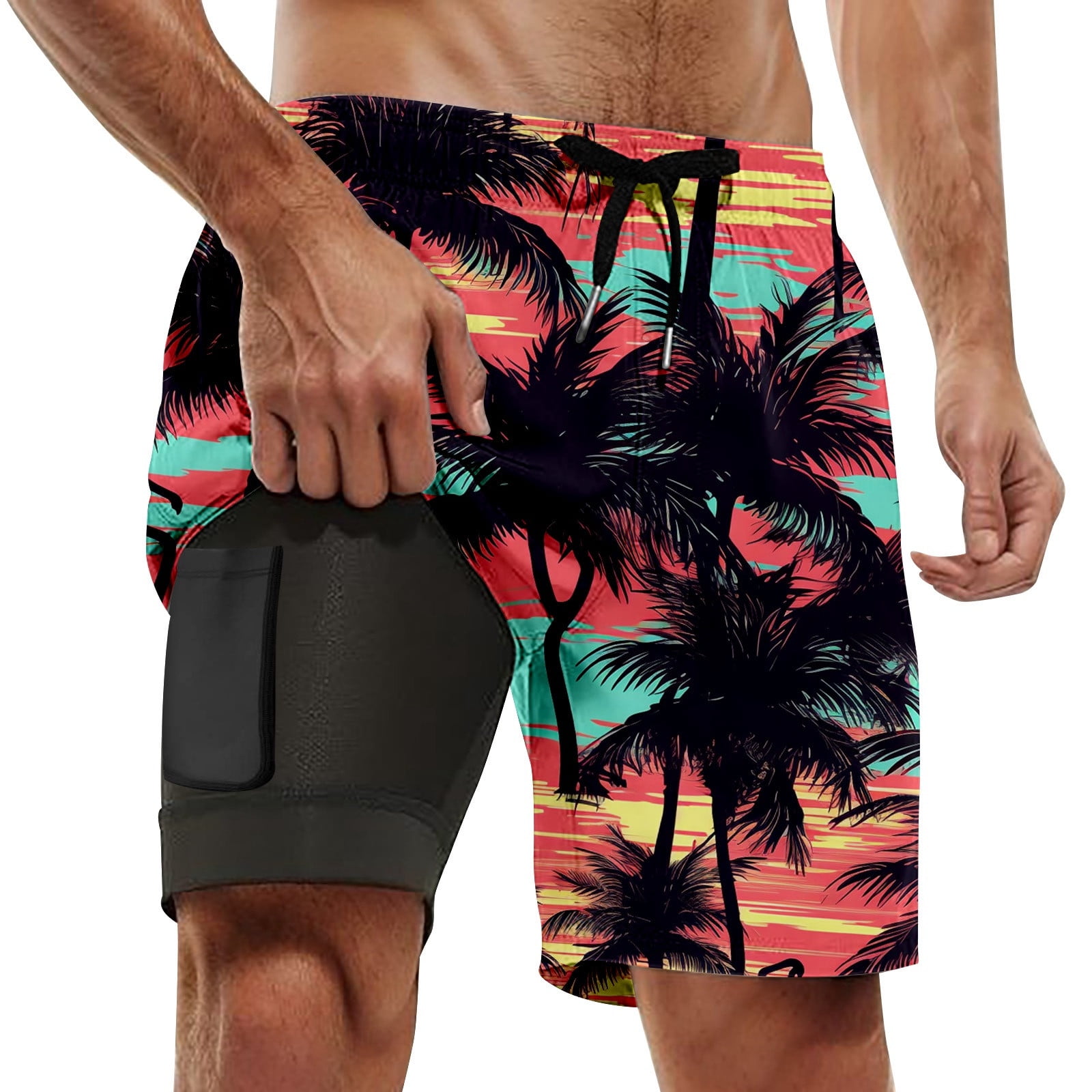 Swim Trunks Mens Swim Trunks With Compression Lined Short Bathing Suits ...