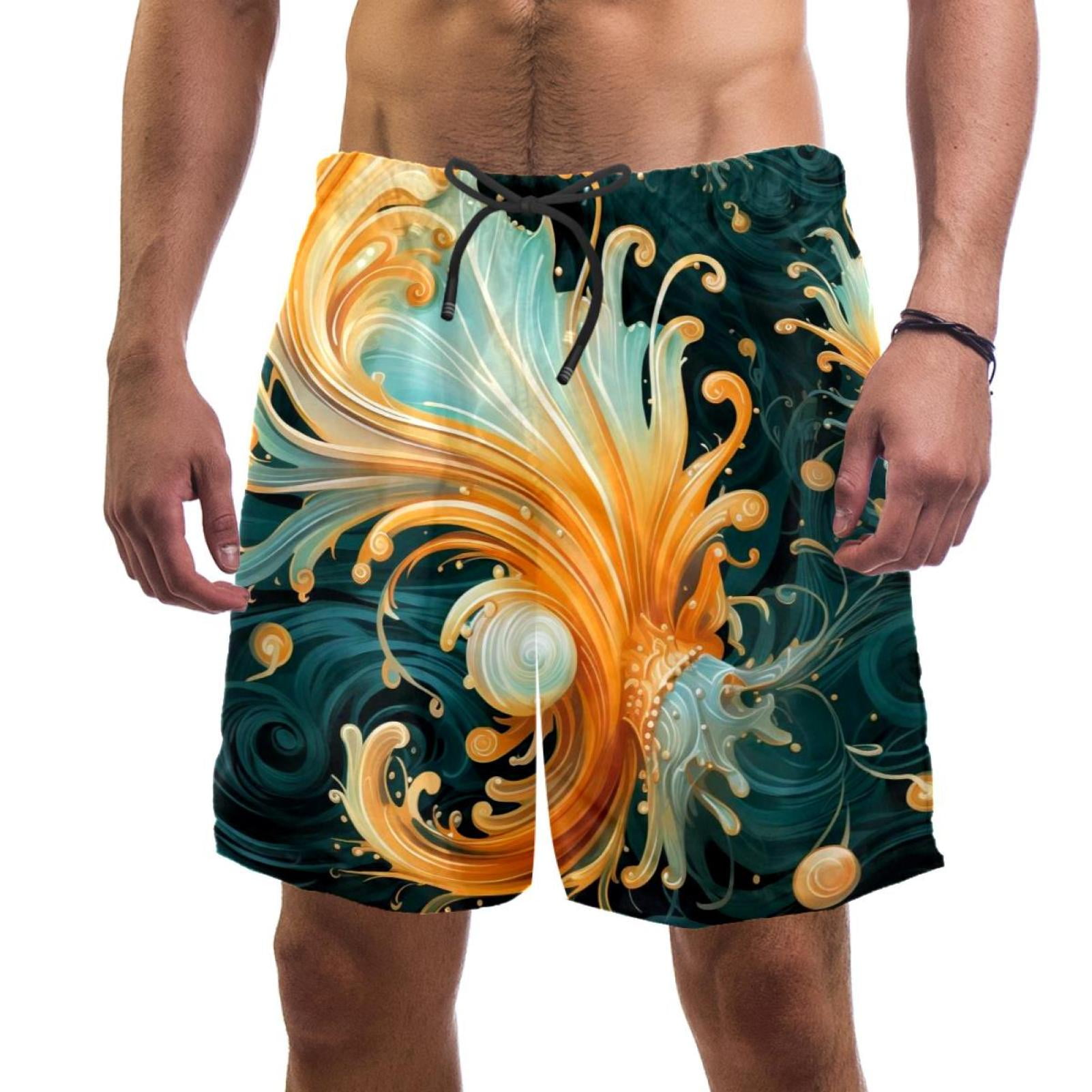 Swim Trunks Summer with Mesh Lining Sea Slug Men Swimming Beach Short ...
