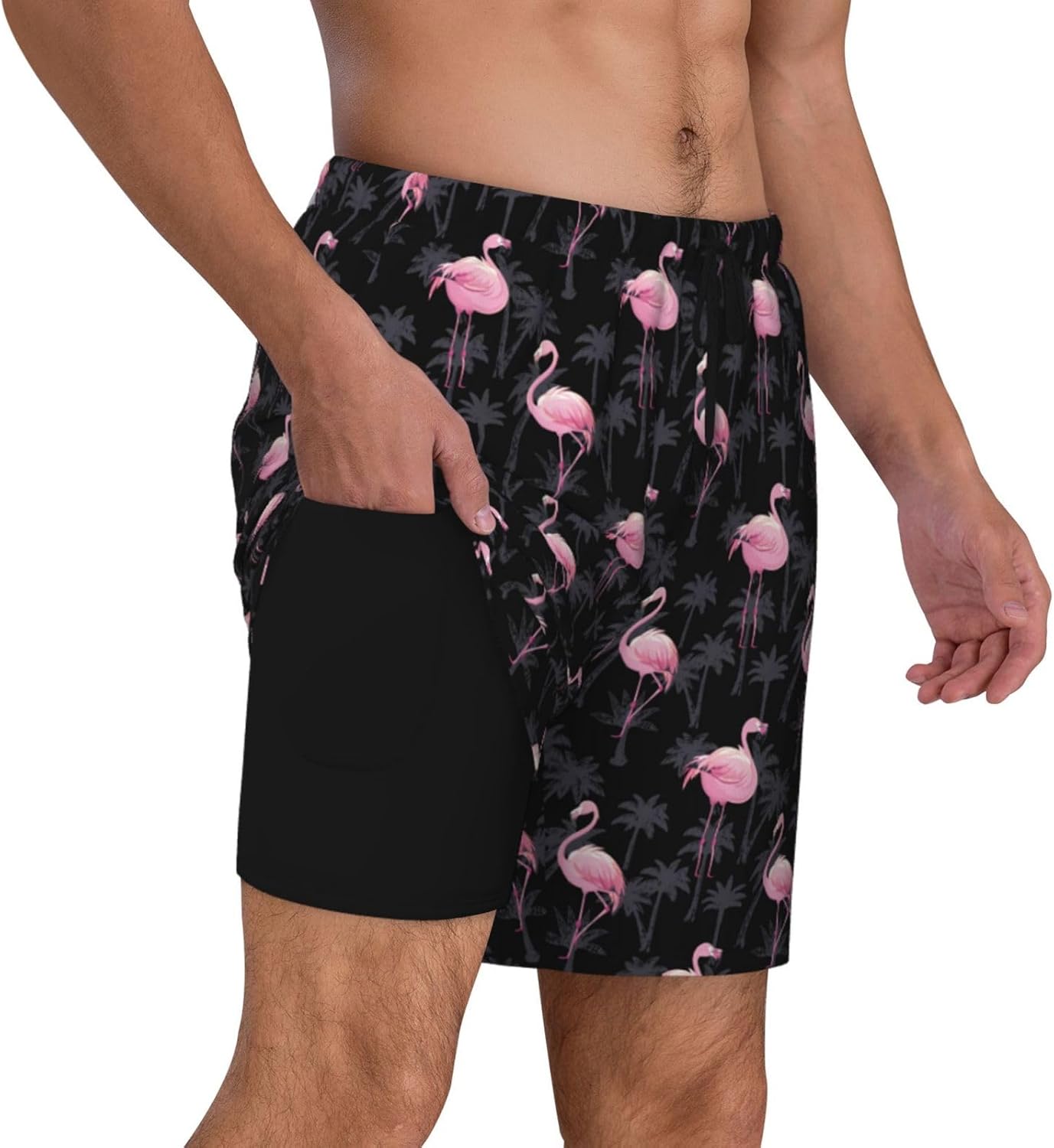 Swim Trunks for Men with Compression Liner 2 in 1 Swimwear Bathing Suit ...