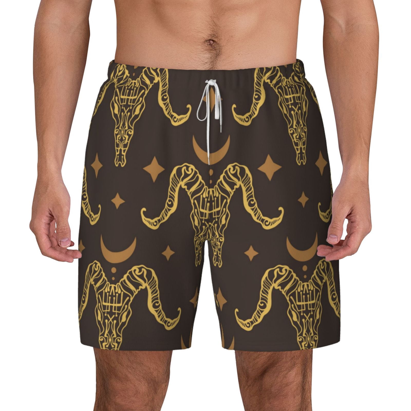 Swim Trunks with Compression Liner Swimming Shorts Bathing Suit Boho ...