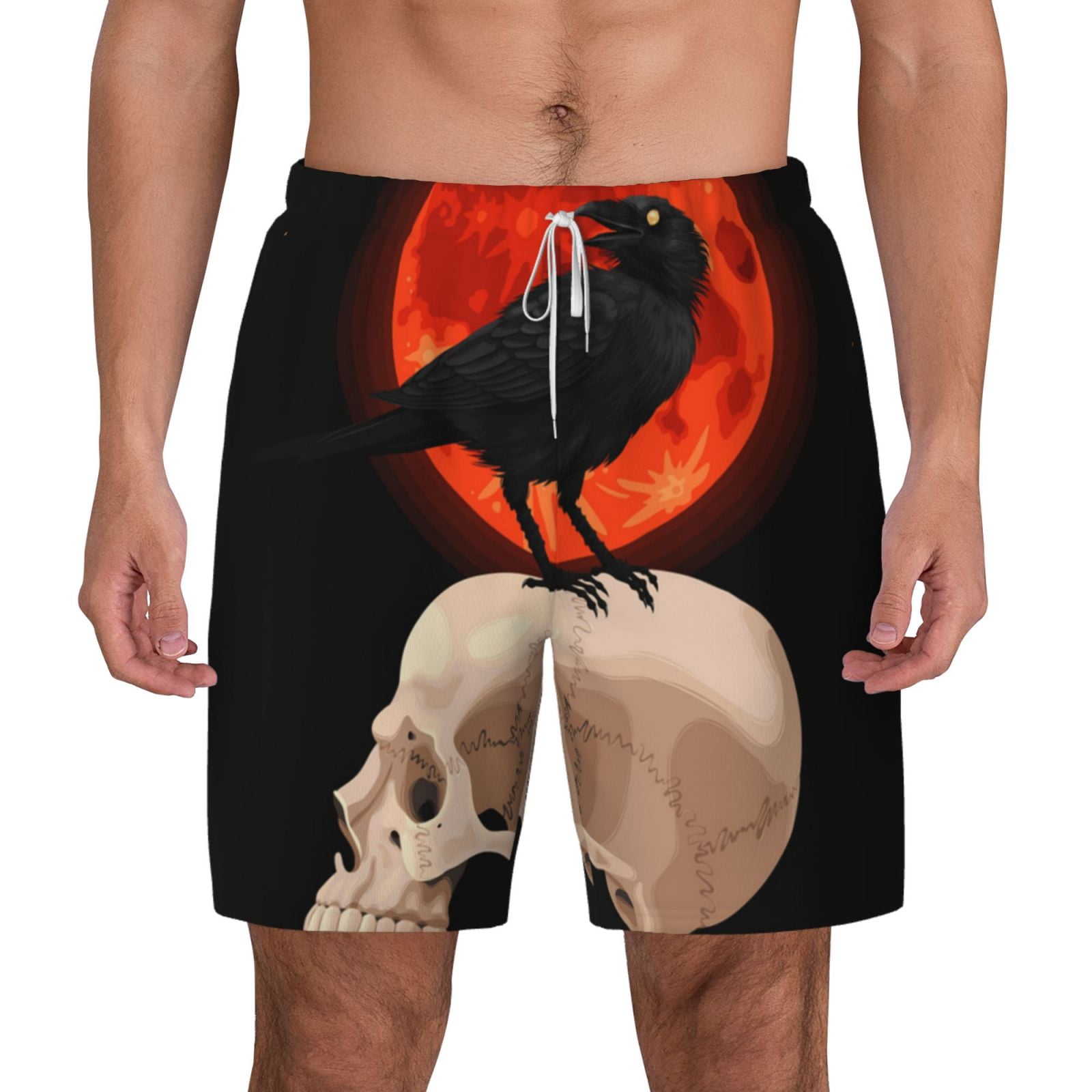 Swim Trunks with Compression Liner Swimming Shorts Bathing Suit Raven ...