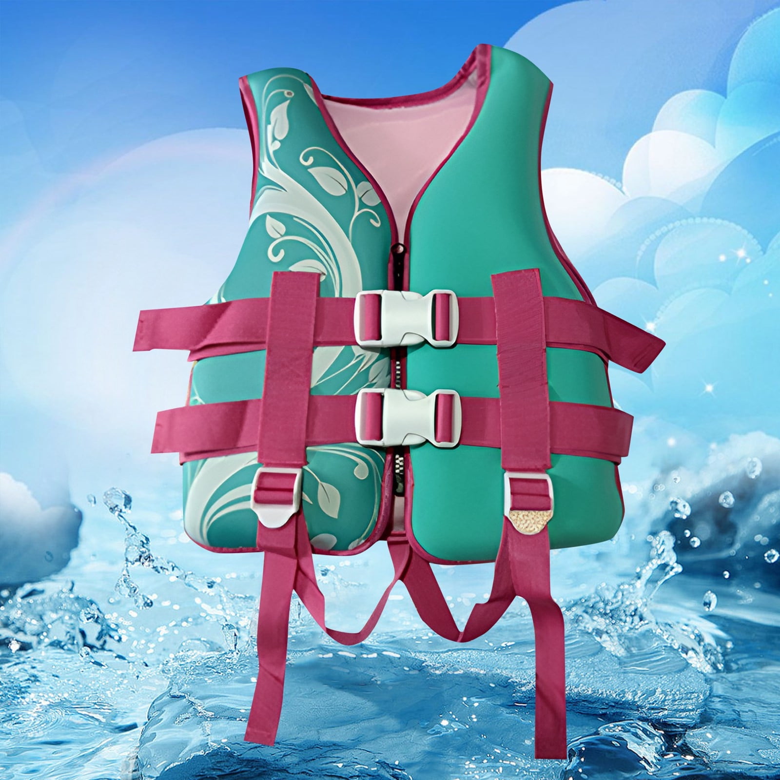 Swim Vest for Kids Swimming Jacket with Adjustable Safety Strap ...