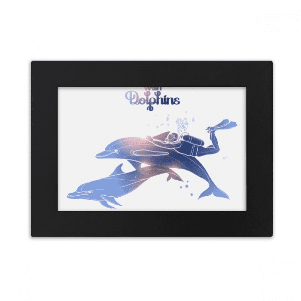 Swim With Dolphins Illustrate Desktop Photo Frame Ornaments Picture Art ...