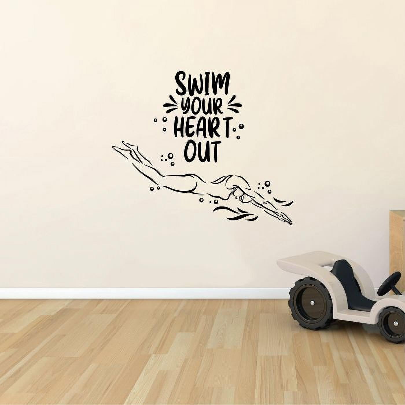 Swim Your Heart Out Motivation Quote Professional Player Silhouette ...